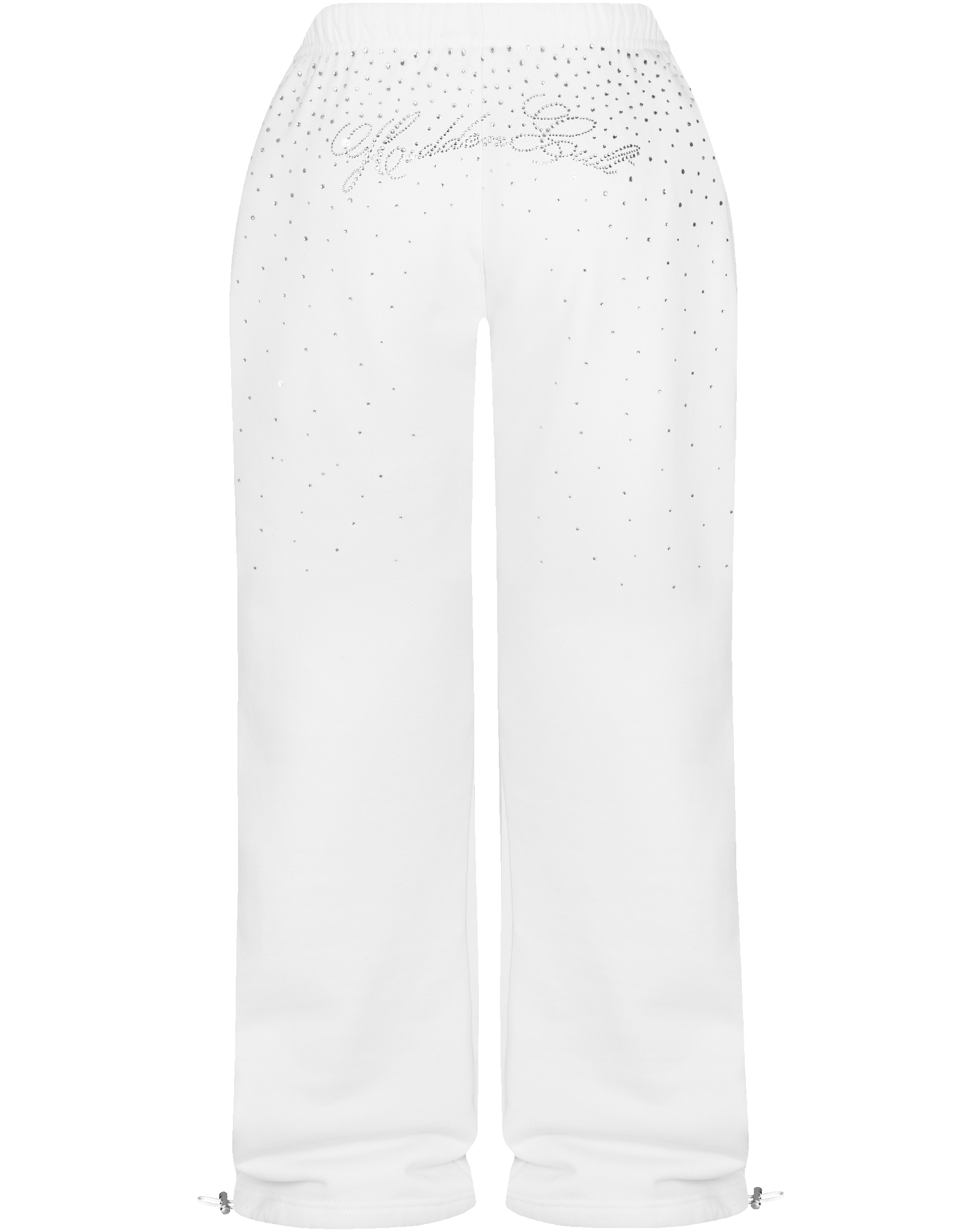 SOLD OUT - PRE-ORDER Rhinestone White Sweatpants